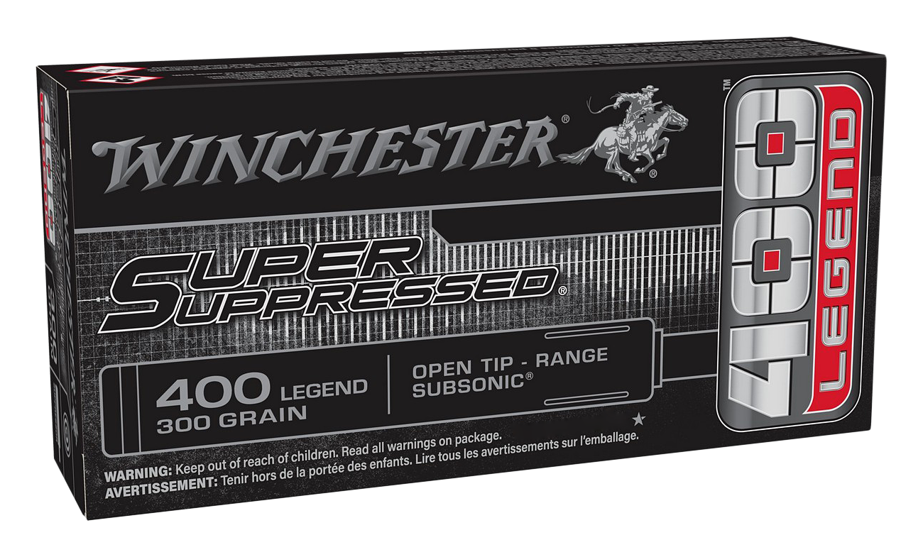 Winchester Super Suppressed 400 Legend 300 Grain Open Tip Centerfire ...